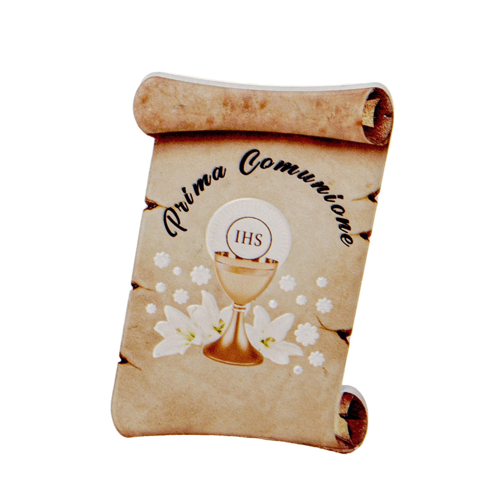 CALAMITA PRIMA COMUNIONE CON CALICE, OSTIA E SCRITTA PRIMA COMUNIONE ...