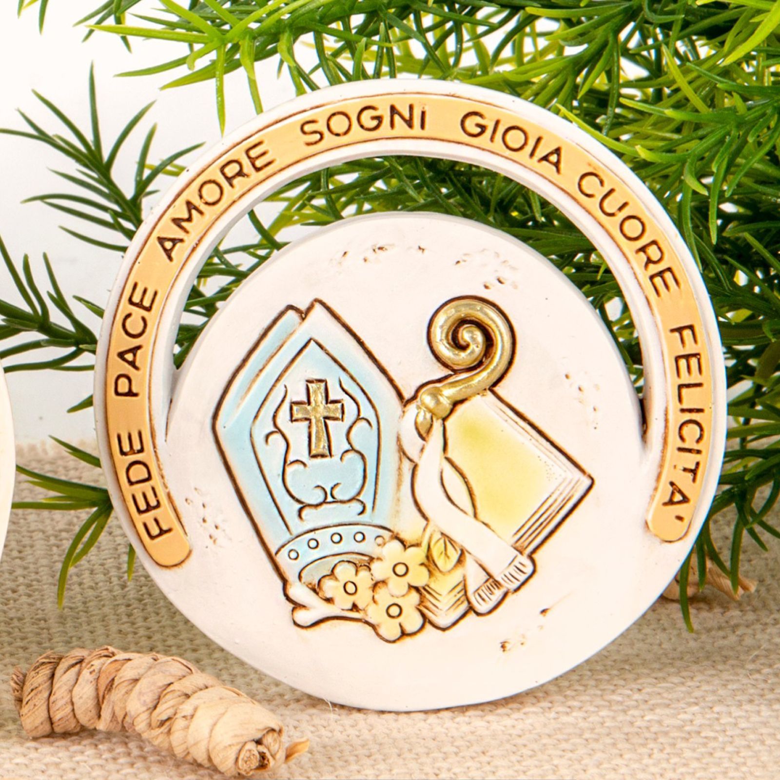 BOMBONIERA ICONA SANTA CRESIMA CON SIMBOLI SACRI - Doni Bomboniere