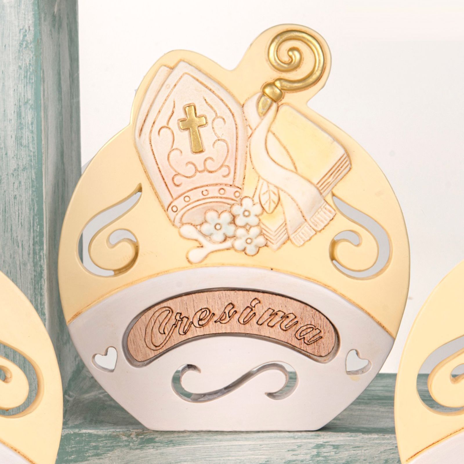 ICONA SANTA CRESIMA CON SIMBOLI SACRI SACRAMENTO - Doni Bomboniere