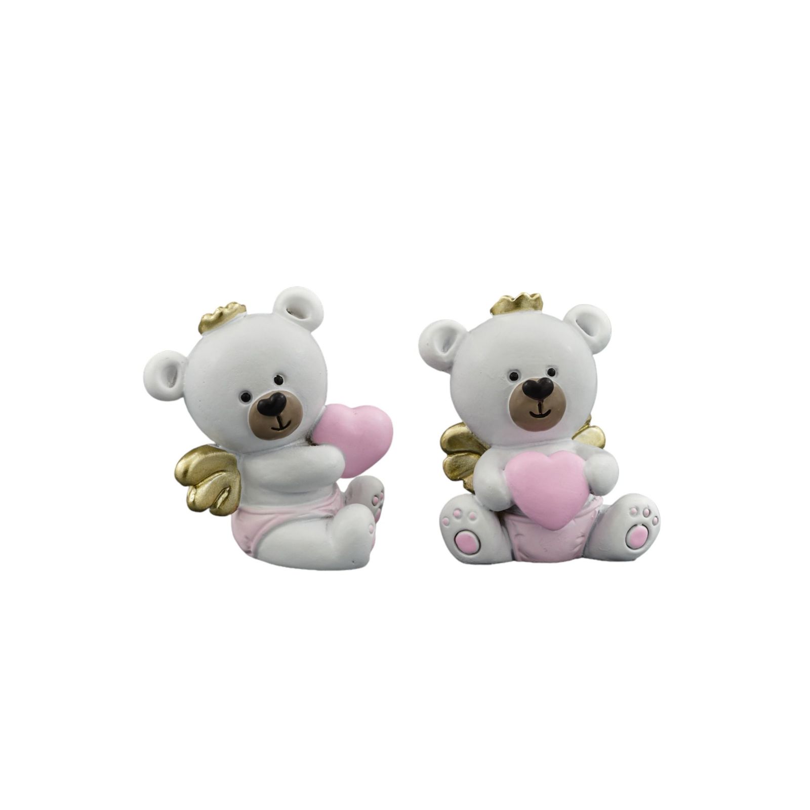 ORSETTO PRINCIPESSA CON CUORICINO ROSA TRA LE MANI - Doni Bomboniere